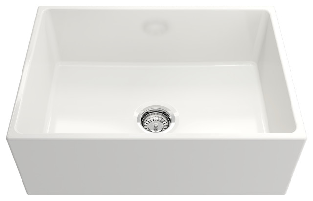 Bocchi Contempo 27 White Fireclay Single Bowl Farmhouse Sink With Grid ...