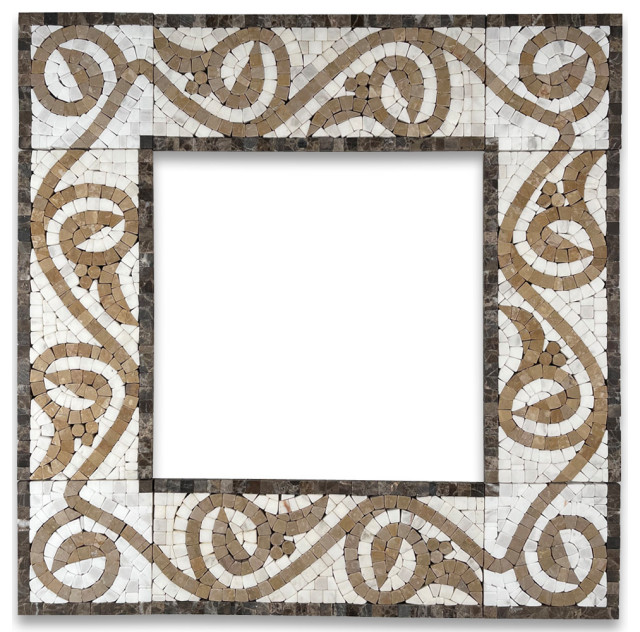 Marble Mosaic Border Bathroom Listello Tile Garden Gold 4x9.8 Tumbled ...