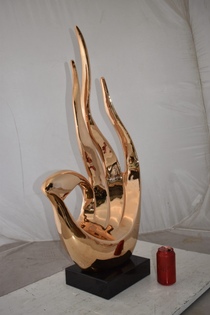 Eclectic Rose Gold Resin Statue Size: 19" x 11" x 36"H - Contemporary ...