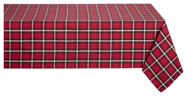 Glad Tidings Red and White Plaid Tablecloth 52x52 Holiday Red Black ...