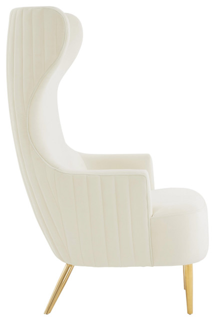 Julia Velvet Channel Tufted Wingback Chair by Inpsire Me Home Decor ...