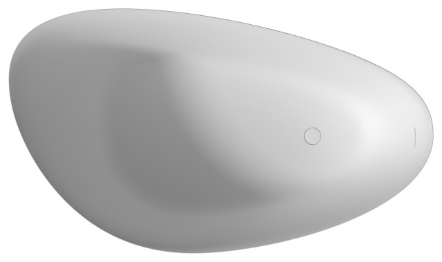65in Solid Surface Freestanding Bathtub in Matte White - Contemporary ...