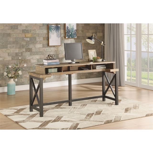 Home Square 3-Piece Set with Console and 2 Stools in Light Brown ...