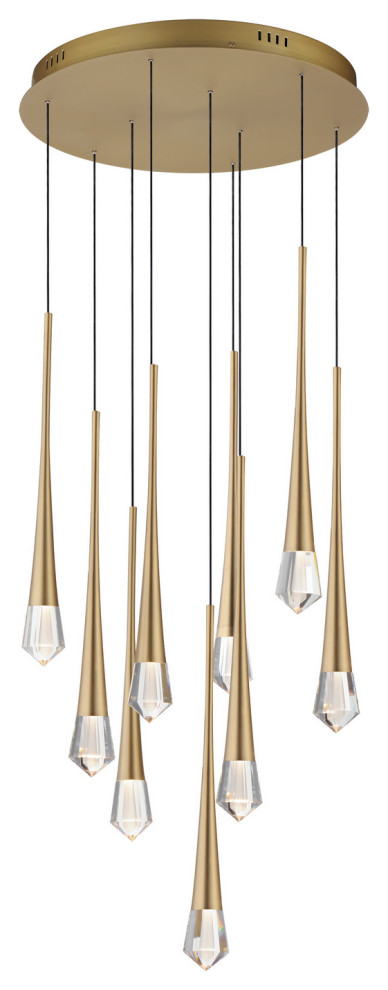 Pierce LED Pendant, Gold - Contemporary - Pendant Lighting - by ...