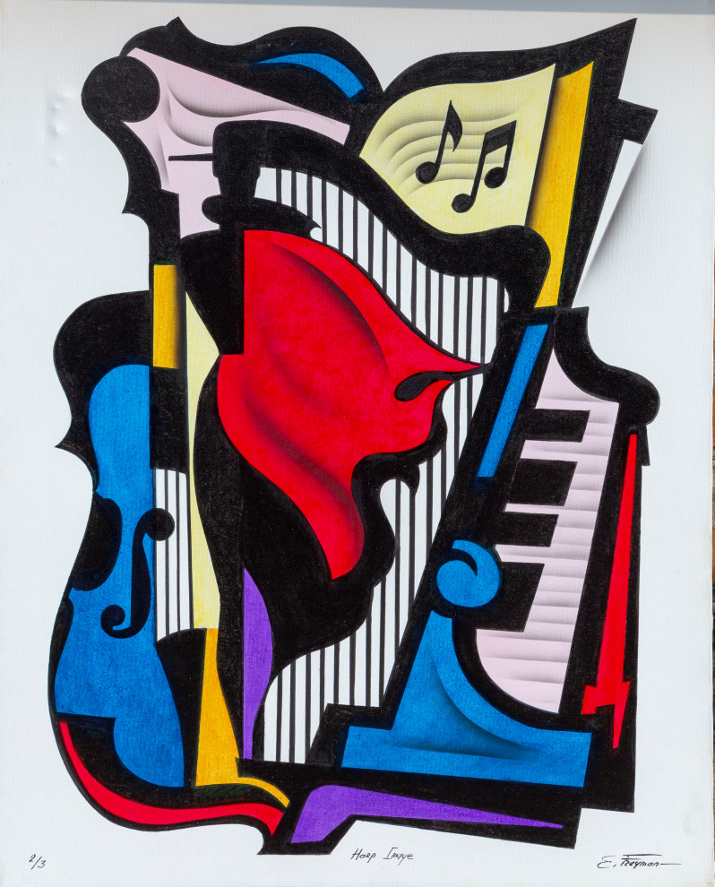Harp Image II, Erik Freyman, 30x24 - Contemporary - Paintings - by ...