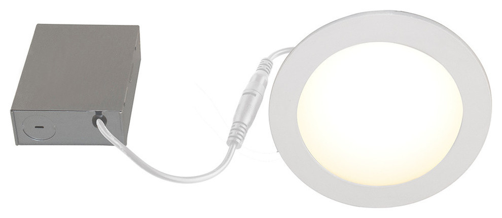 6" Wi-Fi RGB Tunable Slim Disk LED Recessed Fixture Kit-White ...