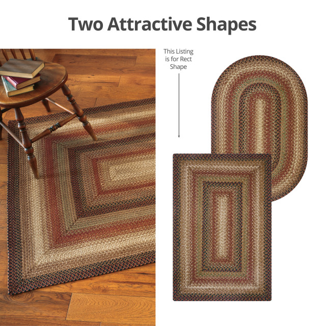 Homespice Decor 5 x 8' Rectangular Gingerbread Jute Braided Rug ...