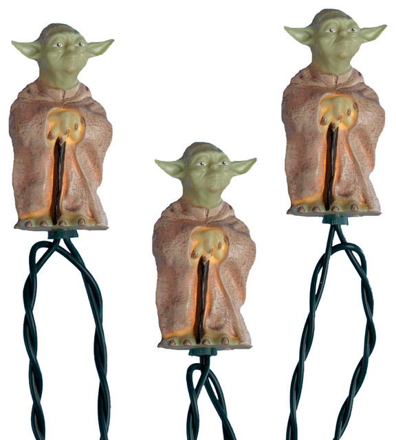UL 10-Light Star Wars Plastic Yoda Light Set - Eclectic - Holiday ...