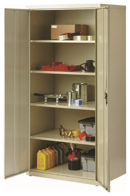 Hirsh Welded Metal Storage Cabinet with 4 Adjustable Shelves in Putty ...