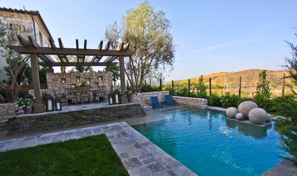 Tuscan Style Pool - Mediterranean - Pool - Los Angeles - by Splash ...