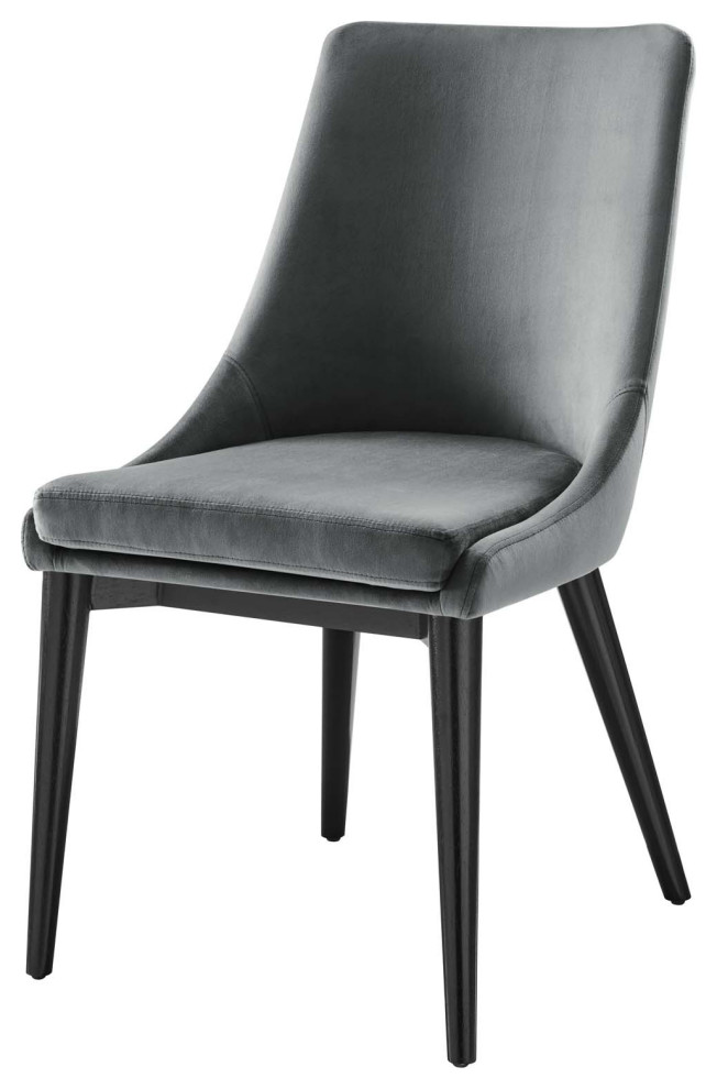 Side Dining Chair, Black, Velvet, Modern, Kitchen Bistro Restaurant ...
