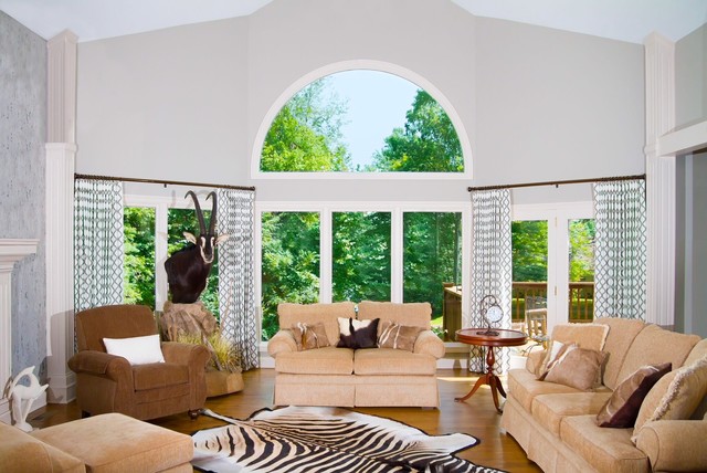 A Lake House Window Treatments and Bedding - Traditional - Indianapolis ...