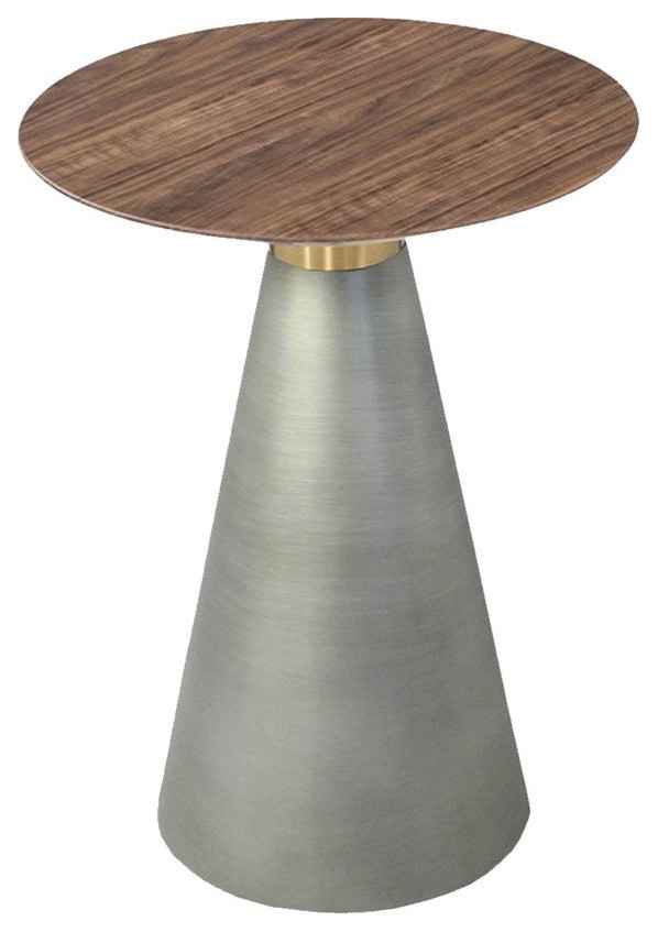 Cirocco End Table With Walnut Veneered Wood Top, Natural Finish ...