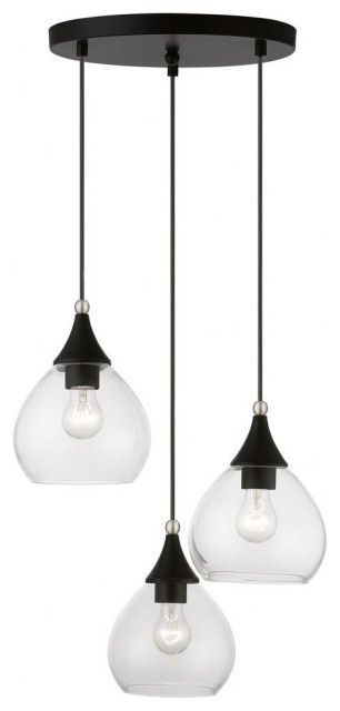 3 Light Pendant In Transitional Style-15 Inches Tall and 17.75 Inches ...