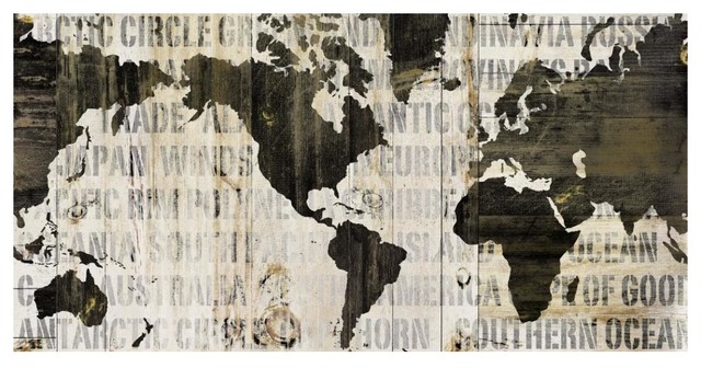 "Crate World Map Neutral" Digital Paper Print by Sue Schlabach, 26"x14 ...