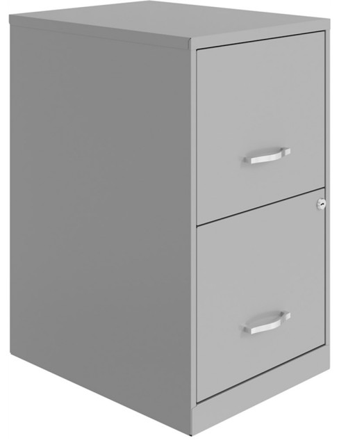 Pemberly Row Contemporary 18in 2 Drawer Metal File Cabinet Arctic ...