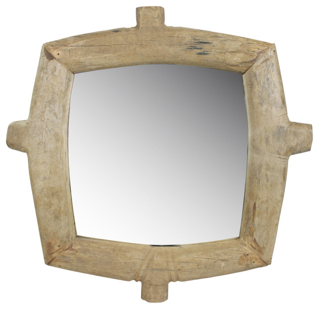 Natural Wooden Square Wall Mirror - Farmhouse - Wall Mirrors - by Ami ...