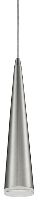Mina 1 Light Pendant in Nickel, 2.75"Dx12"H - Modern - Pendant Lighting ...