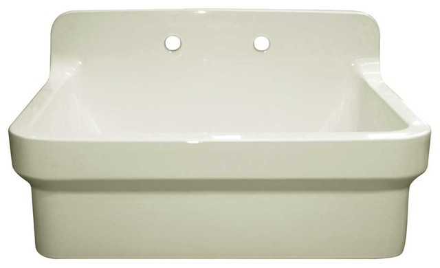Old Fashioned Country Fireclay Utility Sink with High Backsplash ...