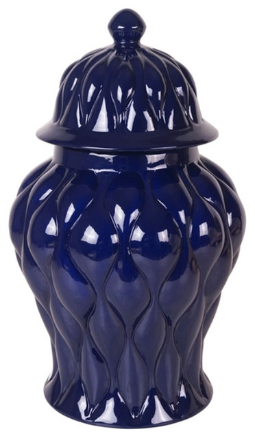 Nice-Looking Quilt Texture decorative Ceramic Covered Jar ...