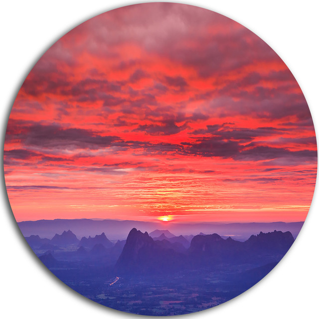First Light Morning Sunrise, Skyscape Photo Disc Metal Wall Art, Disc ...