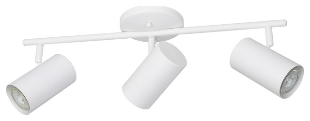 Calloway 3-Light Fixed Track Light, White Finish, White Shades ...