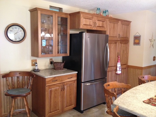 Custom Calico Hickory kitchen stained in Medium Brown. - Transitional ...