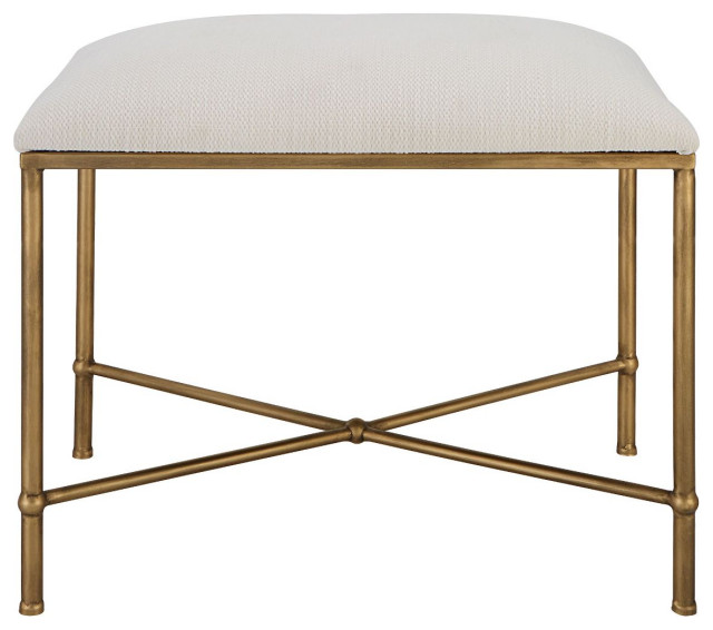 Uttermost Avenham Small Gold Framed Bench - Contemporary - Vanity ...