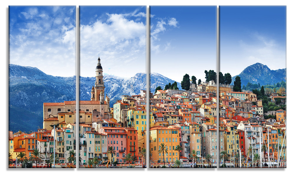 Colors of Southern Europe, Landscape Canvas Art Print, 48"x28", 4 ...