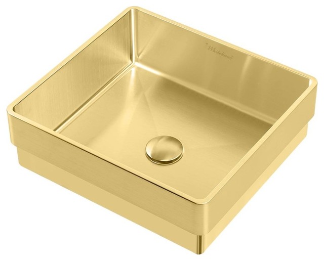Noah Plus 10 Gauge Frame Squared Semi-Recessed Basin Set, Brass ...