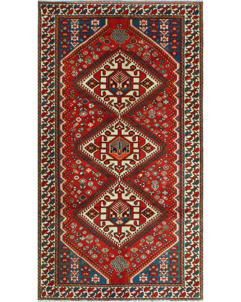 Fine Vintage Distressed Riley Red/Ivory Runner, 5'2 x 10'0, 5'2 x 10'0 ...