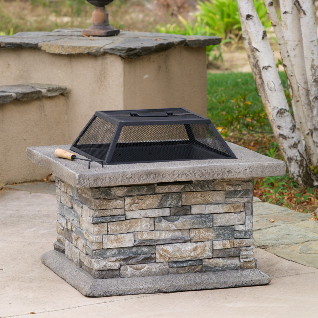 GDF Studio Kentwood Outdoor Fire Pit - Rustic - Fire Pits - by ...