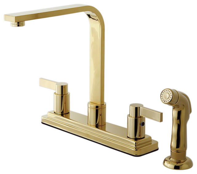 NUVO FUSION Euro high Rise Spout Kitchen Faucet With Side Sprayer ...