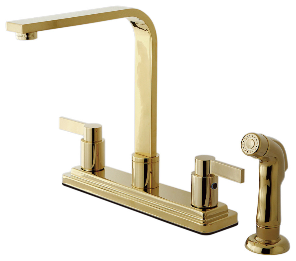 NUVO FUSION Euro high Rise Spout Kitchen Faucet With Side Sprayer ...