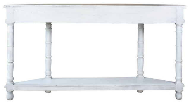 Sunset Trading Cottage Display Table White/Brown Solid Wood Fully ...