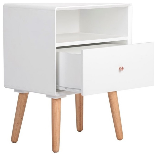 Pemberly Row Modern / Contemporary End Table in French White ...