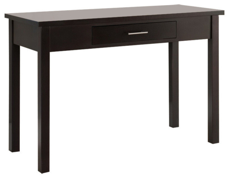 Espresso Finish Wood Home And Office Parsons Desk with Drawer ...