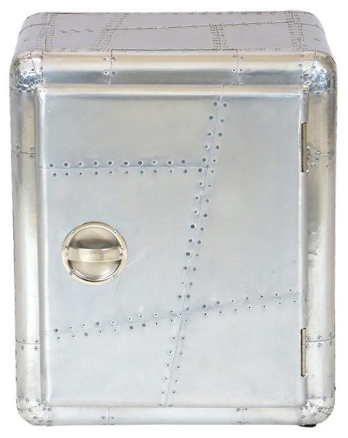 Aviator Aluminum Cabinet With Door, Side Table - Industrial - Side ...