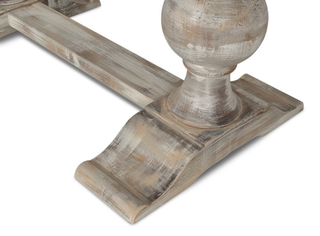 Small 81" Trestle Dining Table Gray Gloss Top - French Country - Dining ...