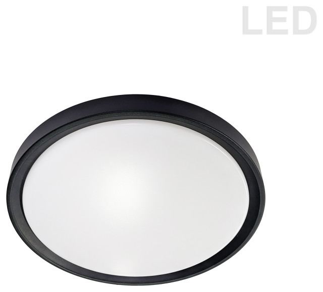 White Modern Flush Mount With Matte Black Metal - Transitional - Flush ...
