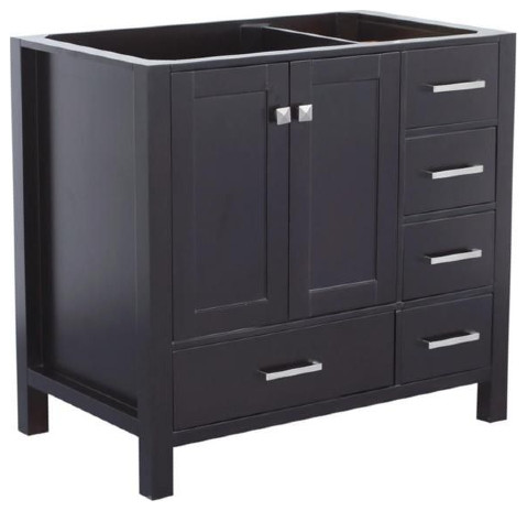 Ariel Cambridge 36" Espresso Transitional Vanity - Transitional ...