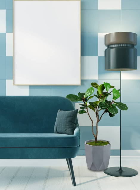 Serene Spaces Living Gray Pebble Poly Resin Planter Pot, in 3 Sizes ...