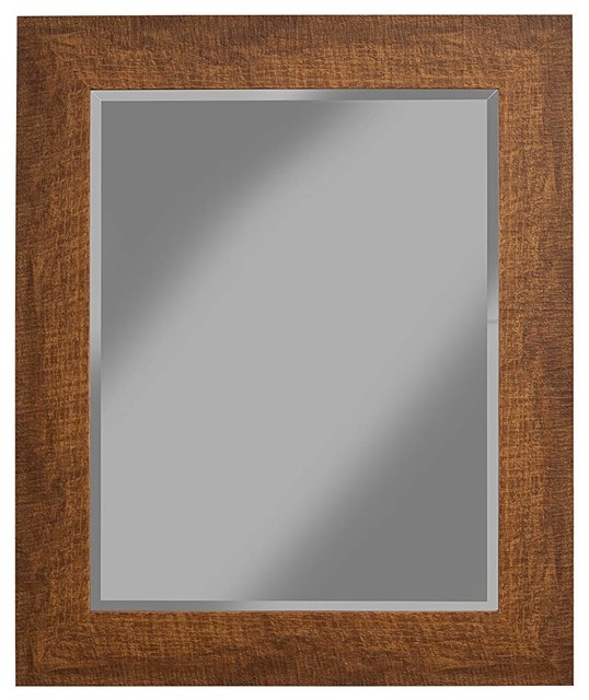 Polystyrene Framed Wall Mirror With Sharp Edges, Honey Tobacco Brown ...