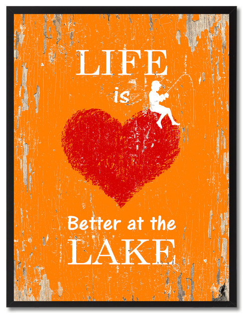 Life Is Better At The Lake Inspirational, Canvas, Picture Frame, 22"x29 ...