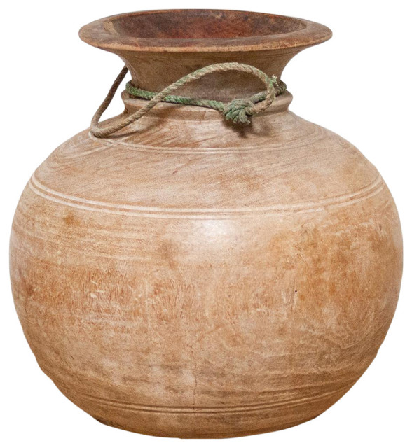 Large Wooden Water Pot-Omar - Farmhouse - Indoor Pots And Planters - by ...