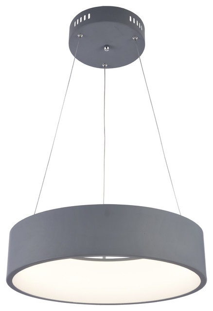 Round Gray LED Ring Light Fixture - Modern - Pendant Lighting - by ...
