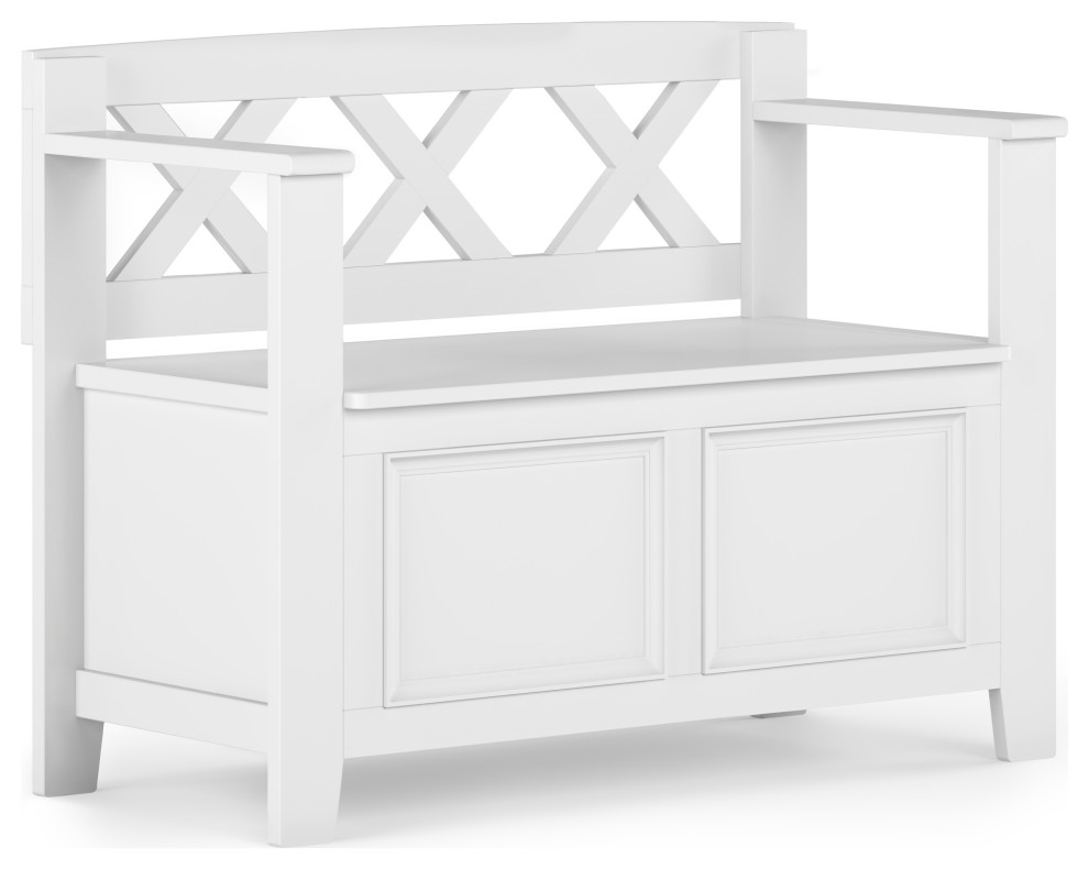 Amherst Solid Wood Small Entryway Storage Bench - Transitional - Accent ...