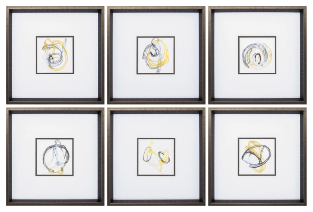 String Orbit Artwork, 6-Piece Set - Contemporary - Prints And Posters ...