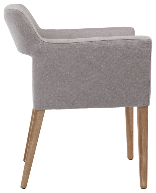 Joseph Grey Linen Narrow Track Arm Dining Chair With Cut out ...