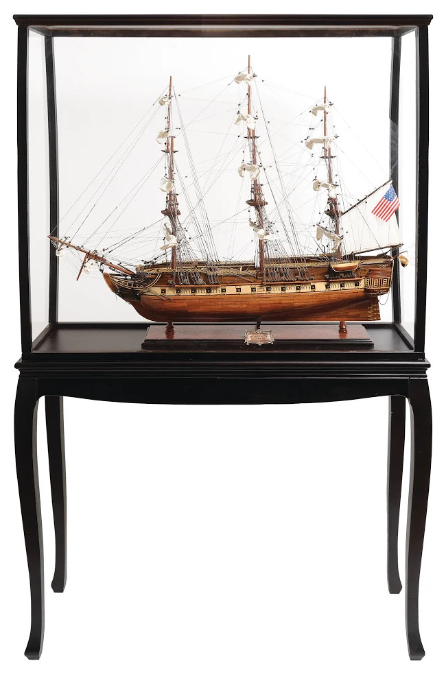 Uss Constitution Large With Floor Display Case - Beach Style ...